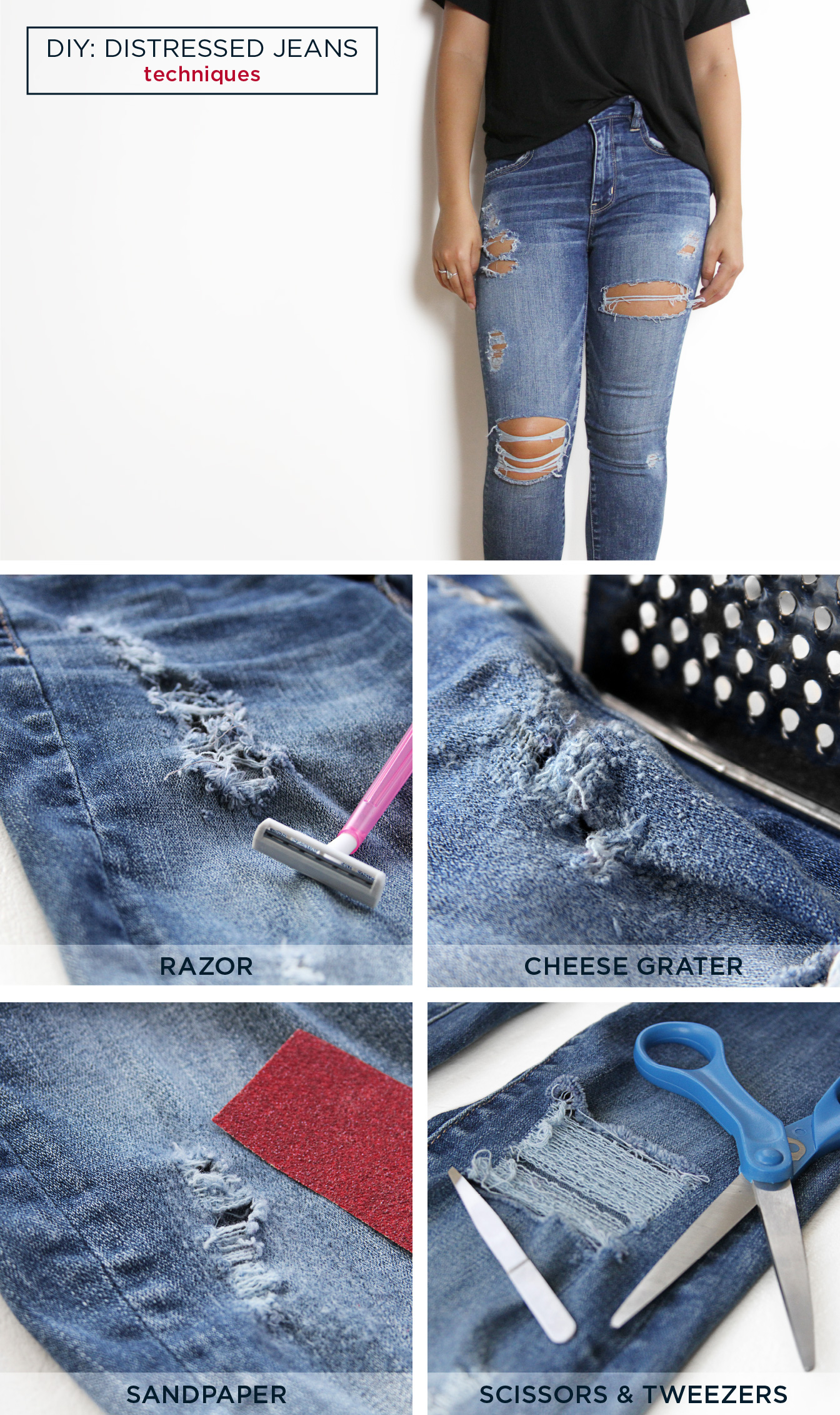 DIY: Distressed T-Shirt and Jeans - American Eagle Style, Outfitting ...