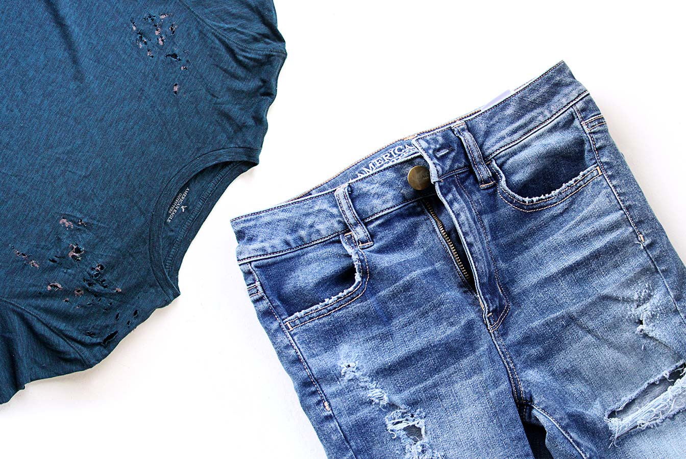 DIY: Distressed T-Shirt and Jeans - American Eagle Style, Outfitting ...